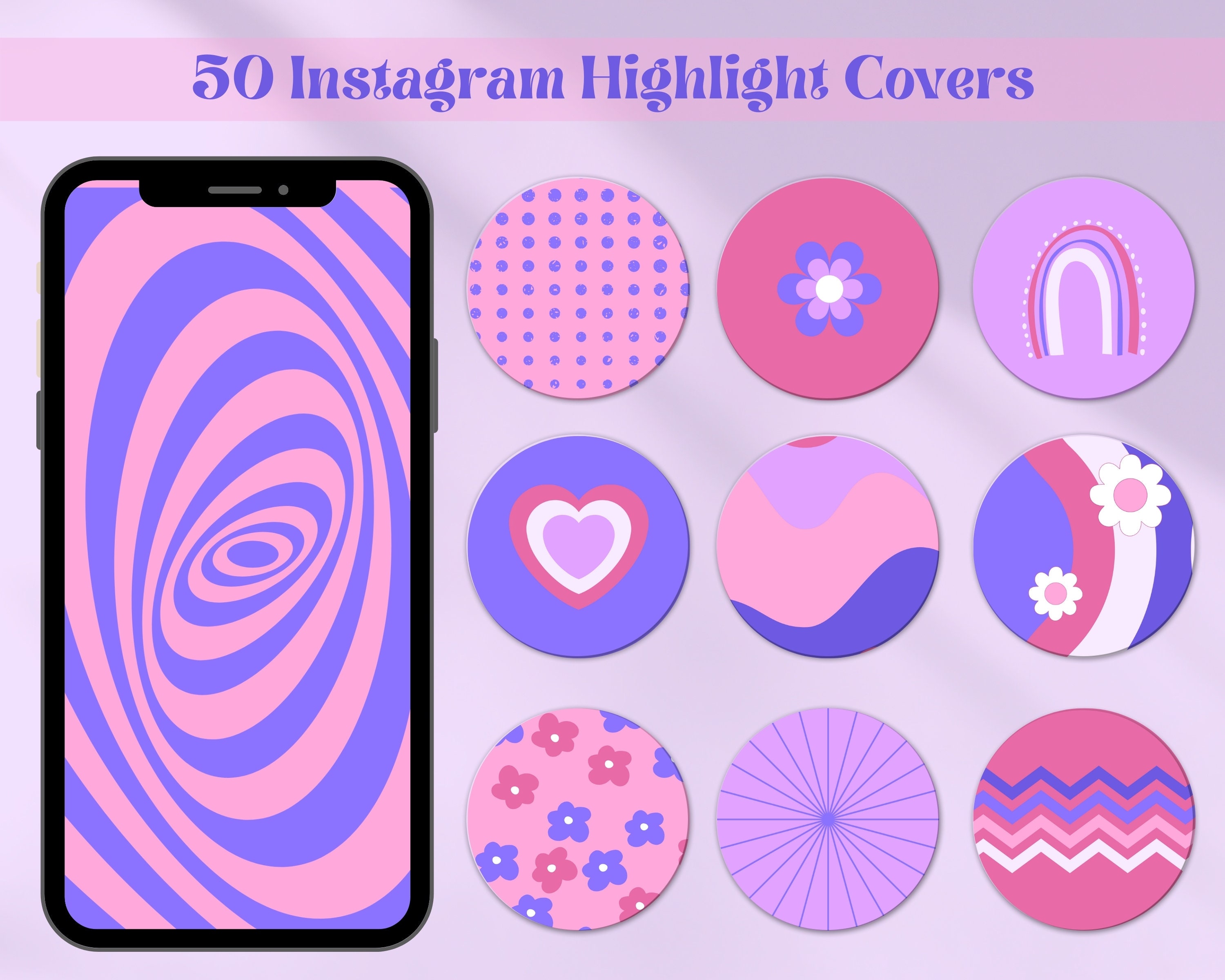Retro Instagram Highlight Covers Groovy Covers for Instagram - Etsy