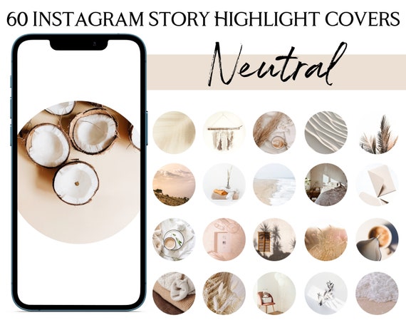 Instagram Highlight Covers Neutral Instagram Icons Beige | Etsy