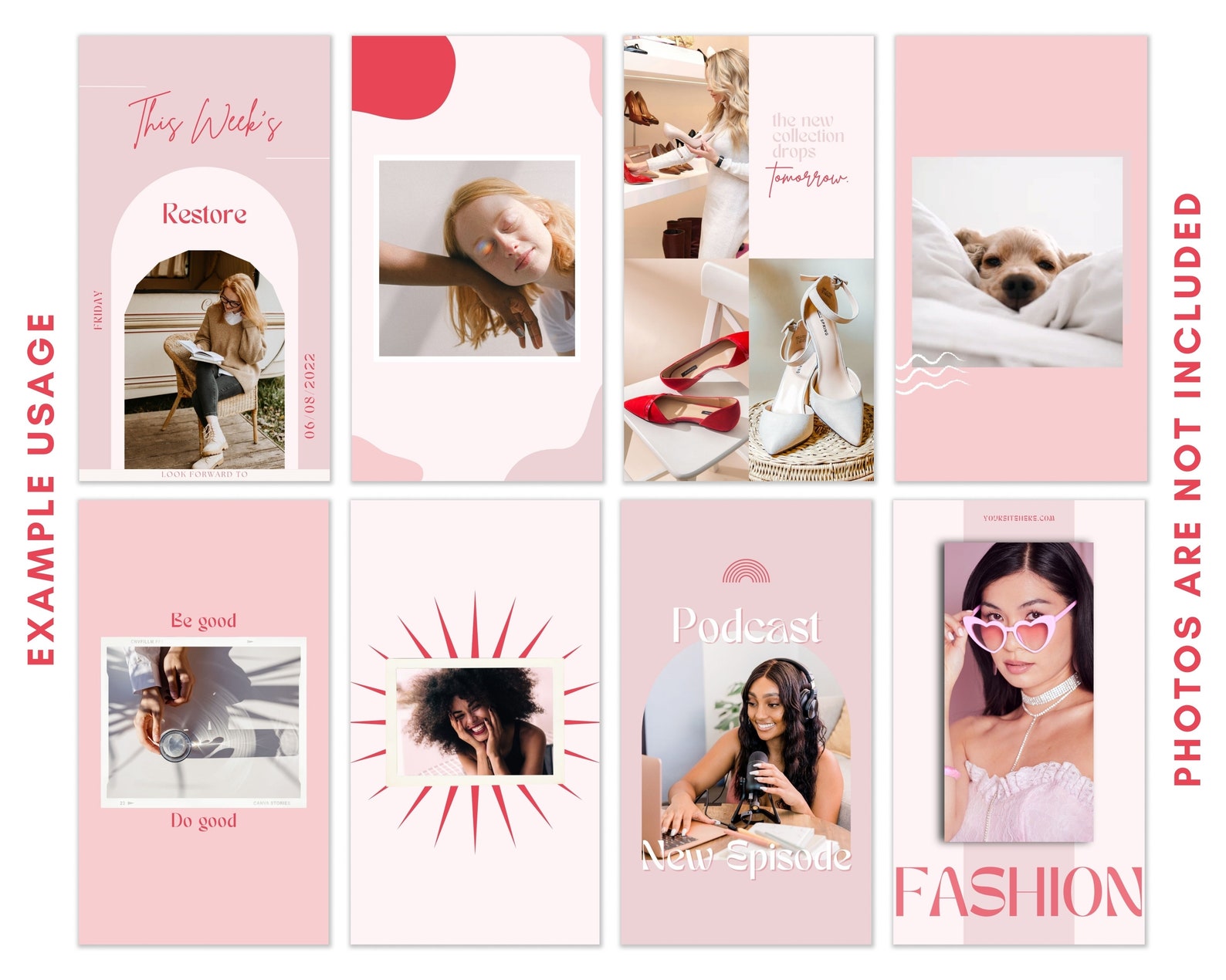 Pink Instagram Story Templates Instagram Stories Canva Etsy