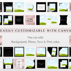 Editable Instagram Template Pack, Instagram Post Templates for Canva ...