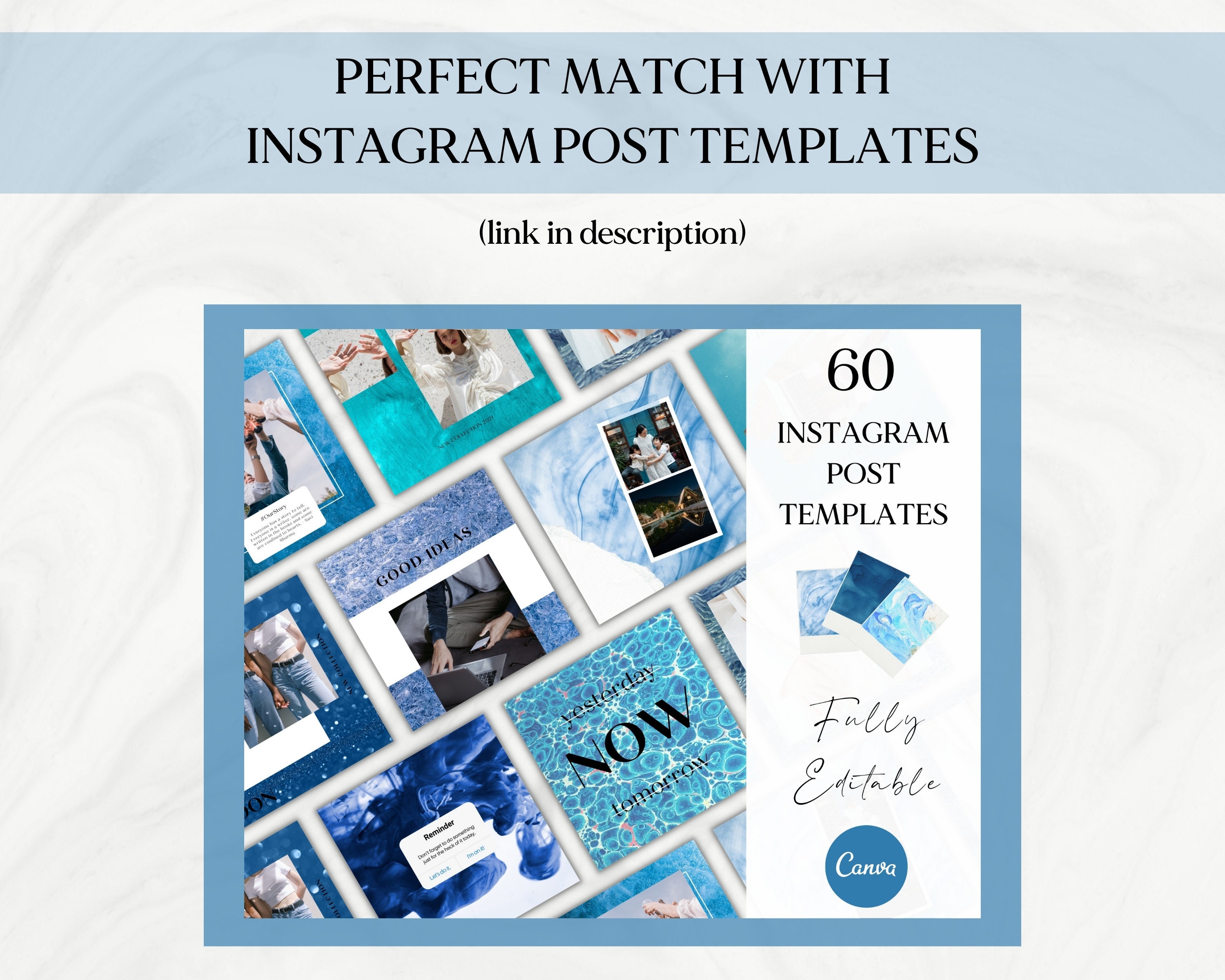 Instagram Stories Template Canva, Blue Templates, Instagram Story ...