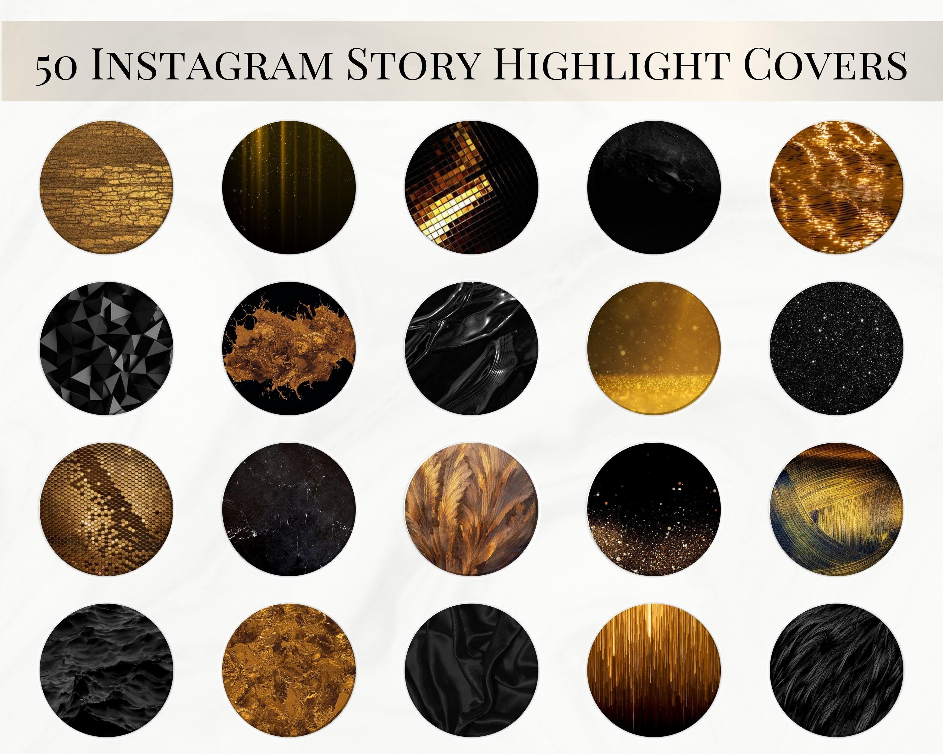 Instagram Story Highlight Covers Gold Highlights Glitter - Etsy