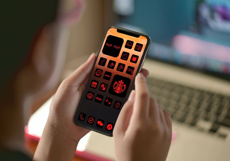 Red and Black App Icons Iphone IOS 15 Theme Ios App Icons - Etsy