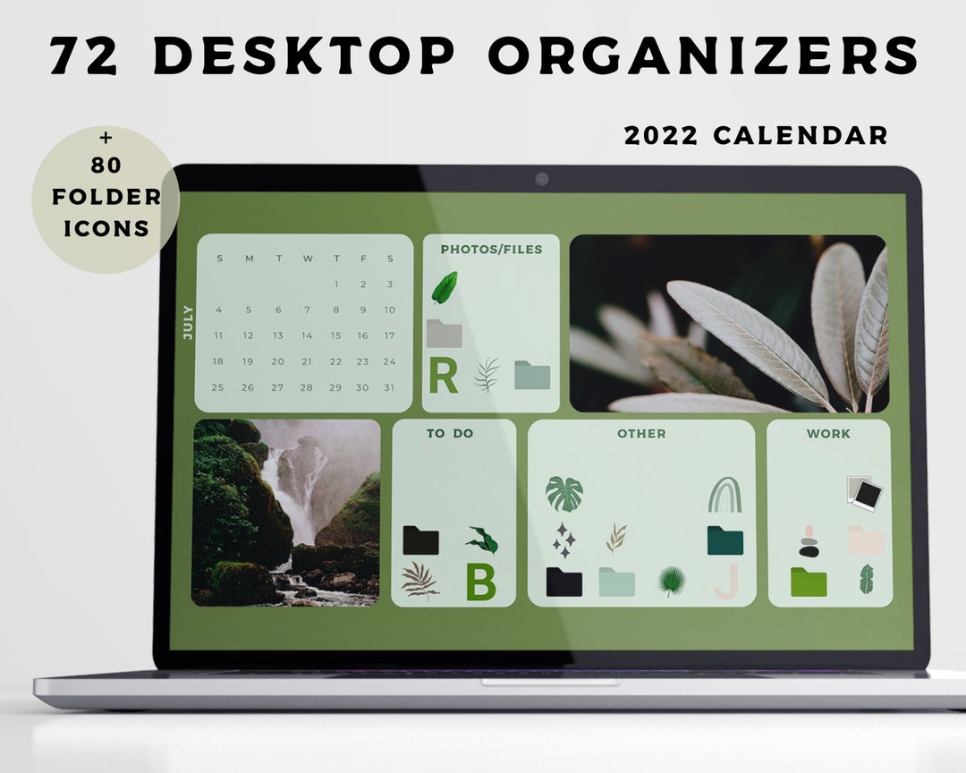 Desktop Wallpaper Organizer, Computer Organizer Background, Mac Folder ...