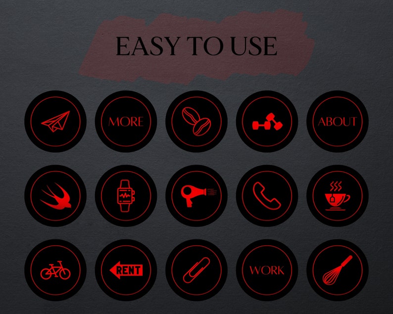 Instagram Highlight Covers Red Covers for Instagram Red Foil - Etsy