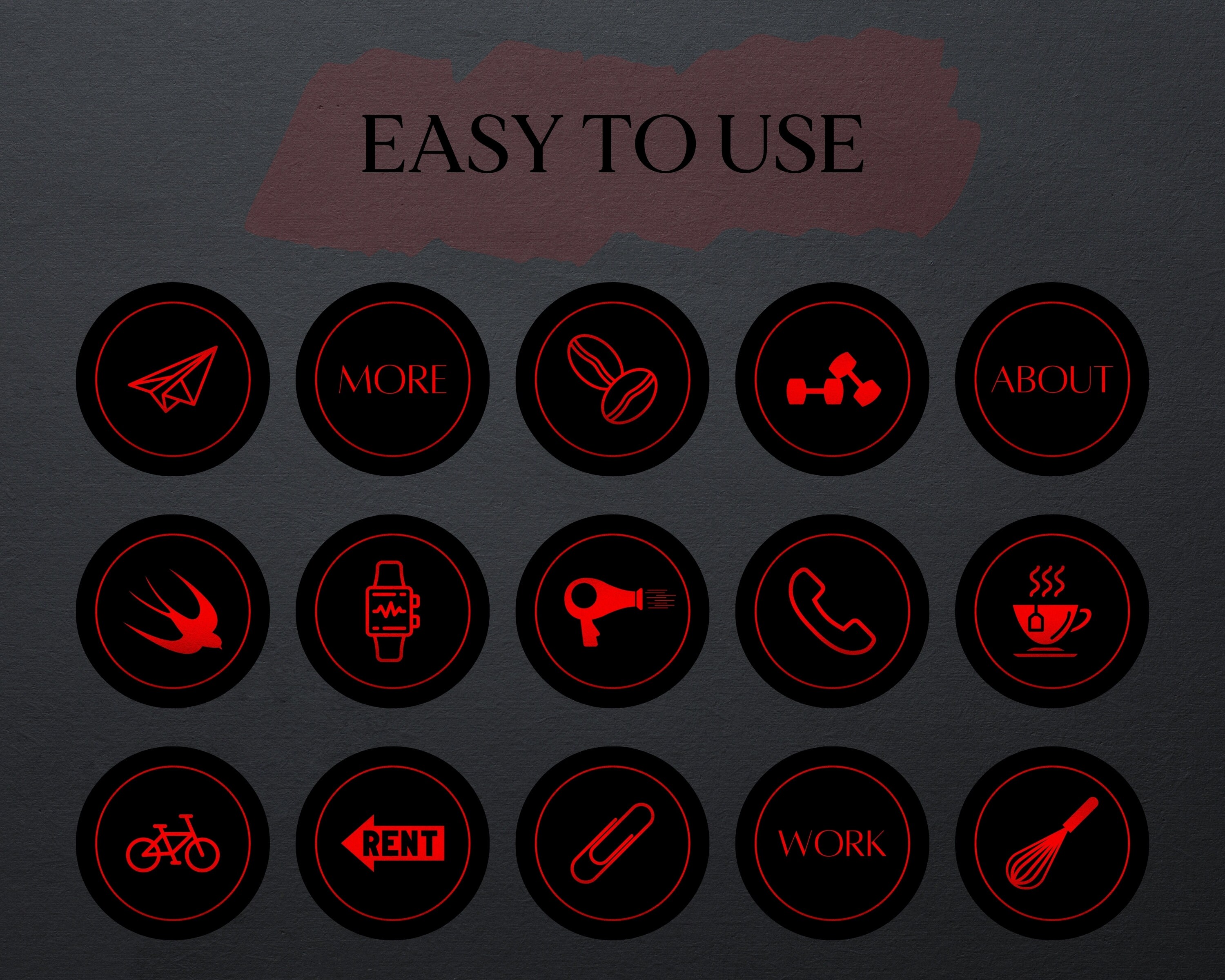 Instagram Highlight Covers Red Covers for Instagram Red Foil | Etsy