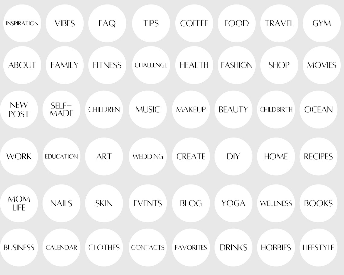 Text Instagram Highlight Covers, White Highlight Icons, Minimalist ...