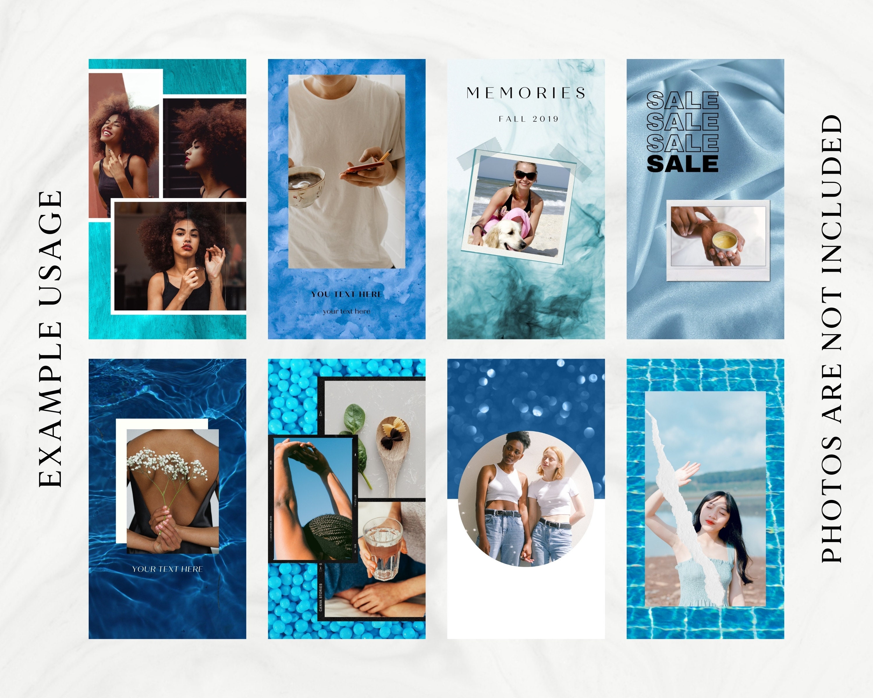 Instagram Stories Template Canva, Blue Templates, Instagram Story ...