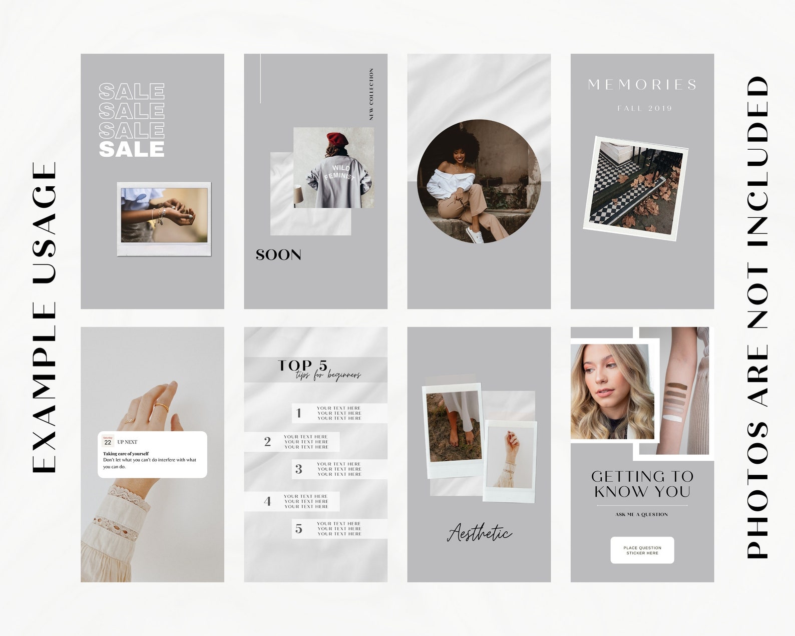 Gray Instagram Story Template, Instagram Feed, Instagram Stories ...