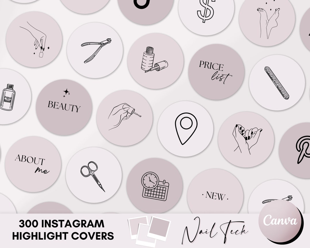Nail Tech Instagram Story Highlight Covers, Nail Artist Icons for ...