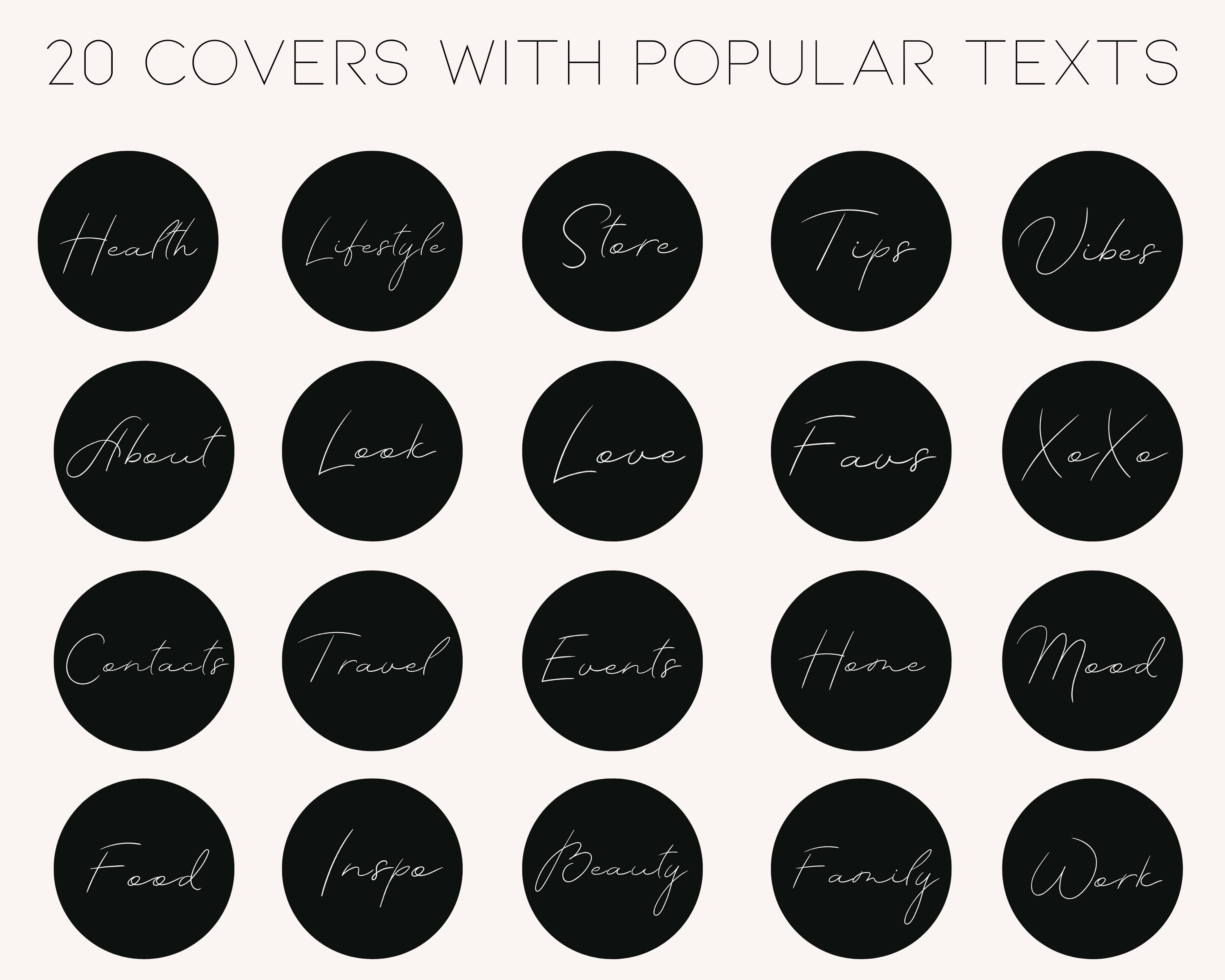 60 Instagram Highlight Covers Black Instagram Icons Text - Etsy