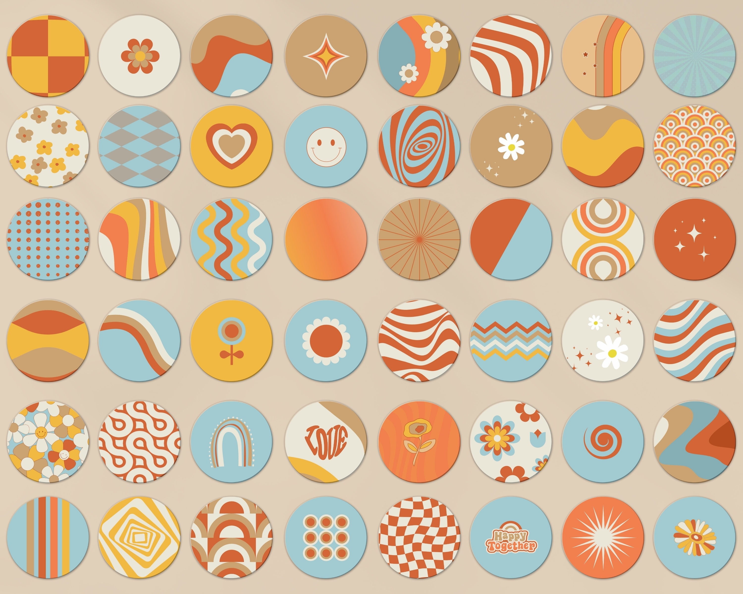 Retro Instagram Highlight Covers, Groovy Covers for Instagram, 90s ...