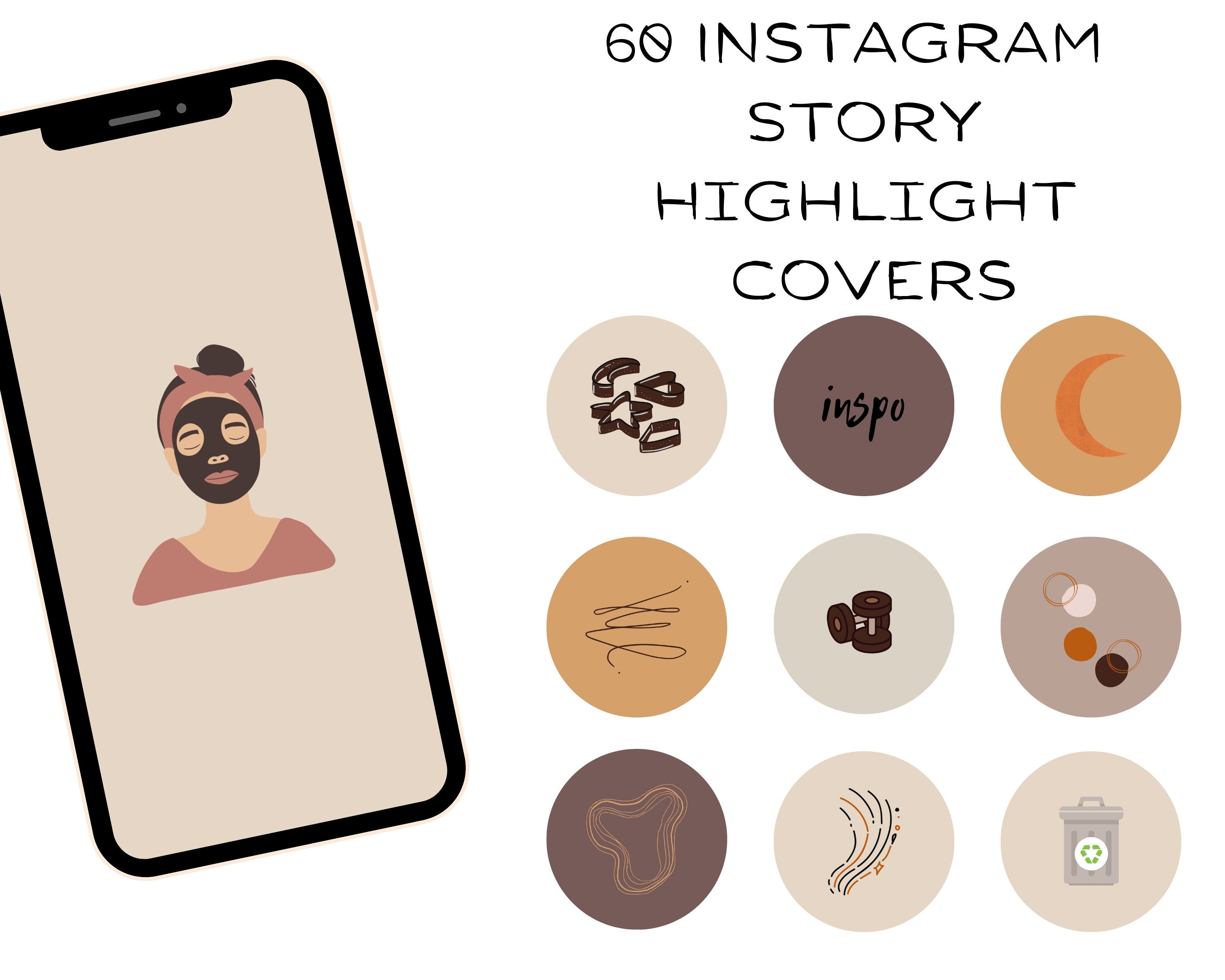 60 Instagram Highlight Covers Instagram icons Boho | Etsy
