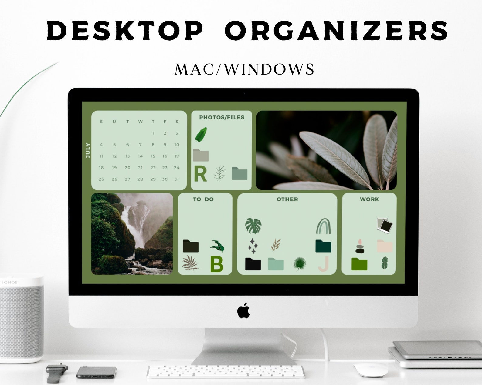 Desktop Wallpaper Organizer Computer Organizer Background | Etsy