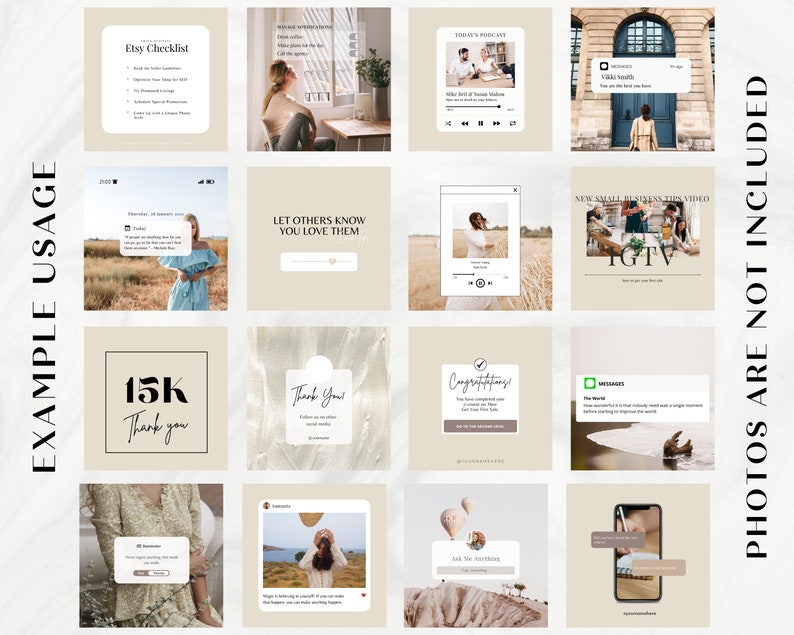 Instagram Post Templates Canva Notification Templates Insta - Etsy