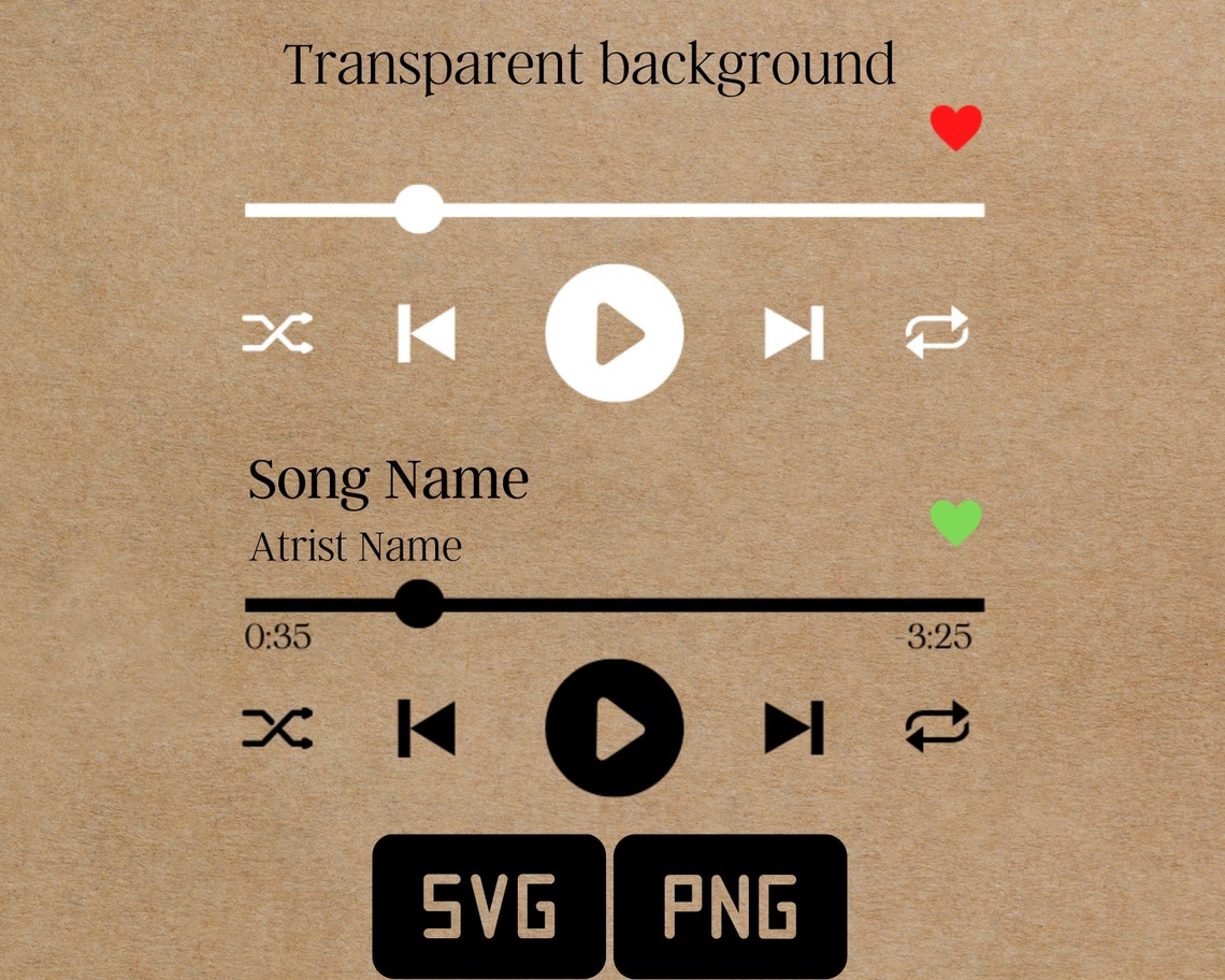 Music player SVG Spotify glass art svg Play button PNG | Etsy