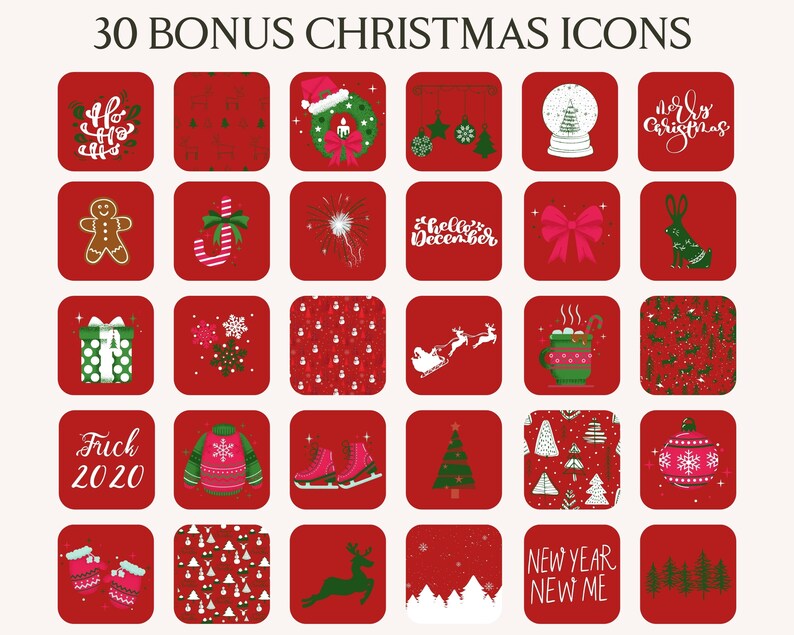 Christmas App Icons iPhone iOS 14 App Icons Christmas | Etsy