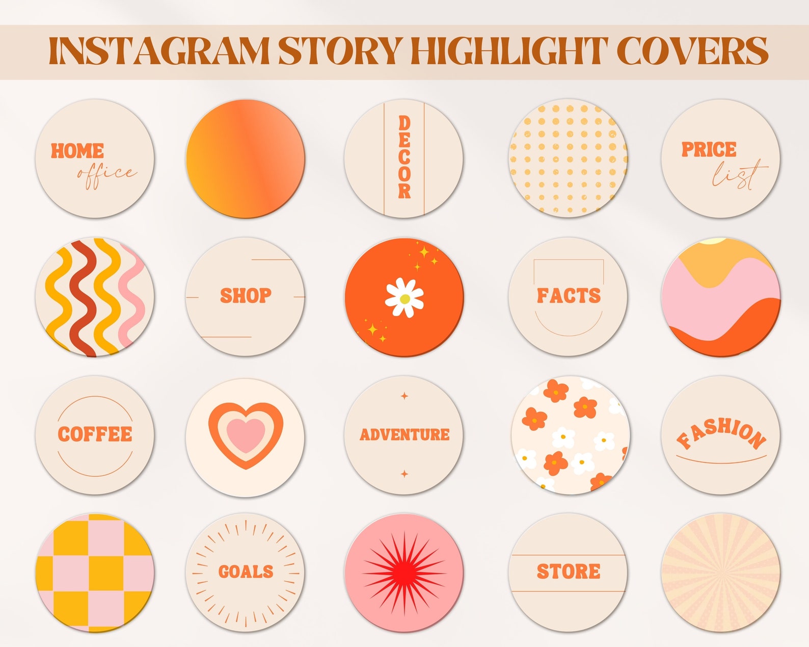 Instagram Highlight Covers Groovy Covers for Instagram 90s - Etsy