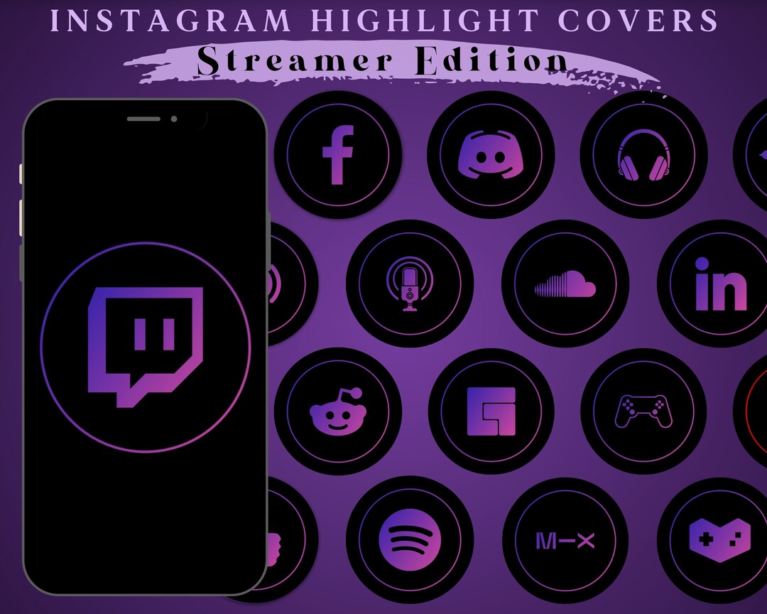 Streamer Instagram Highlight Covers, Video Gamer Instagram Icons ...