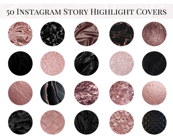 Instagram Story Highlight Covers Rose Gold Highlights | Etsy