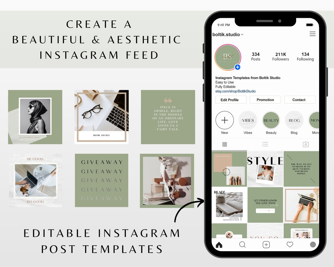 Editable Instagram Branding Kit Instagram Post Templates for - Etsy