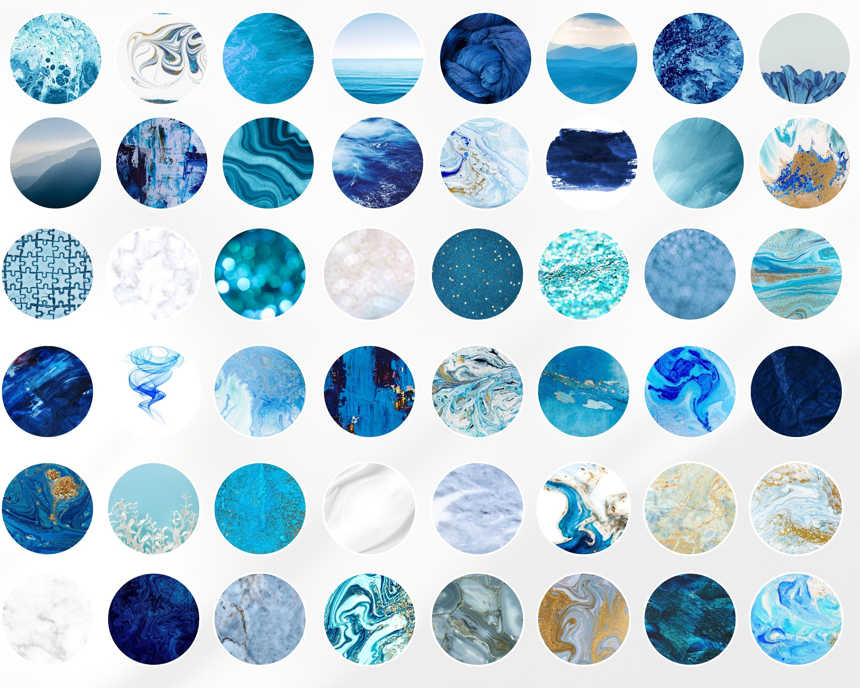 50 Instagram Highlight Icons Marble Instagram Covers Blue | Etsy