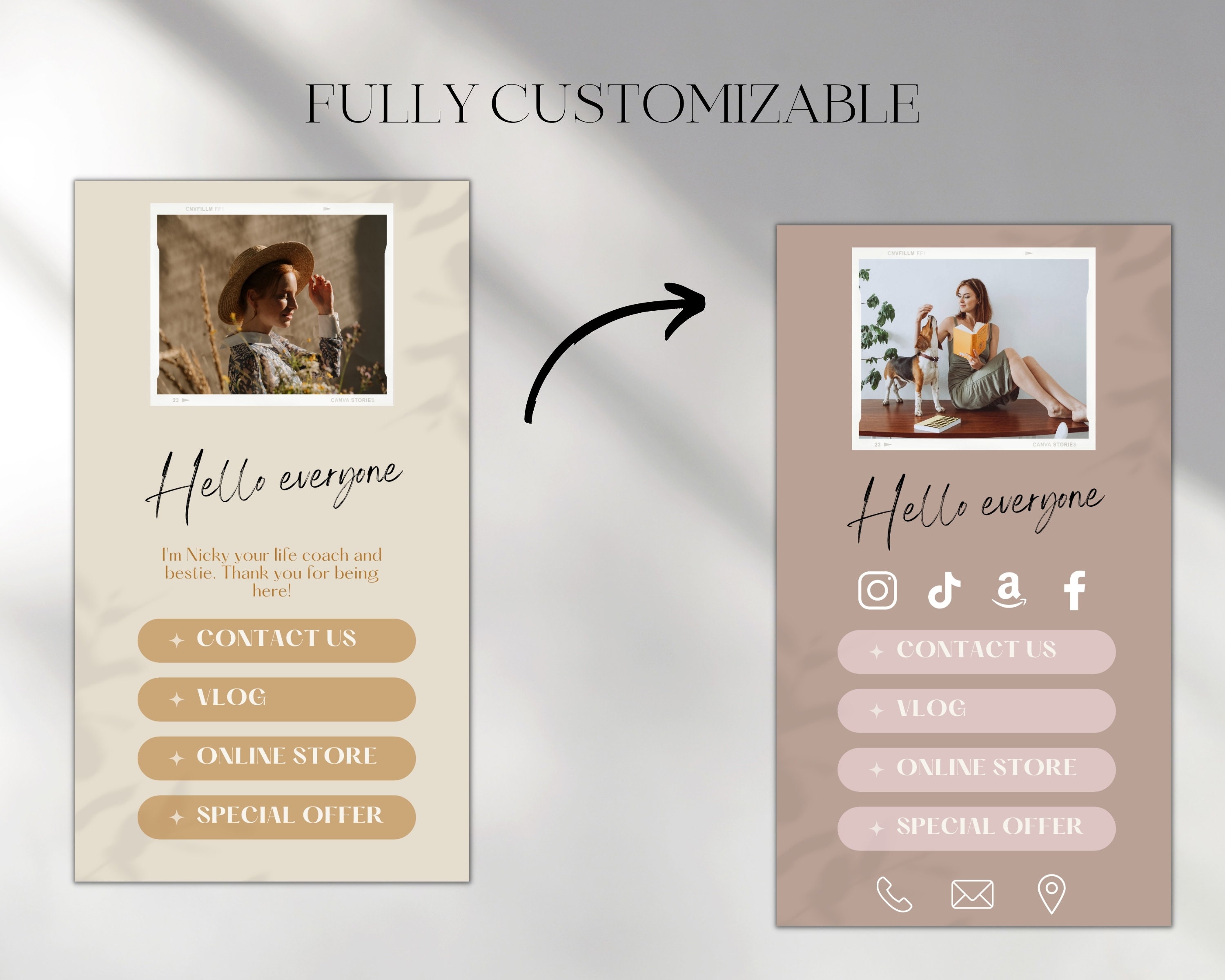 Link in Bio Template Instagram Landing Page Boho Instagram - Etsy