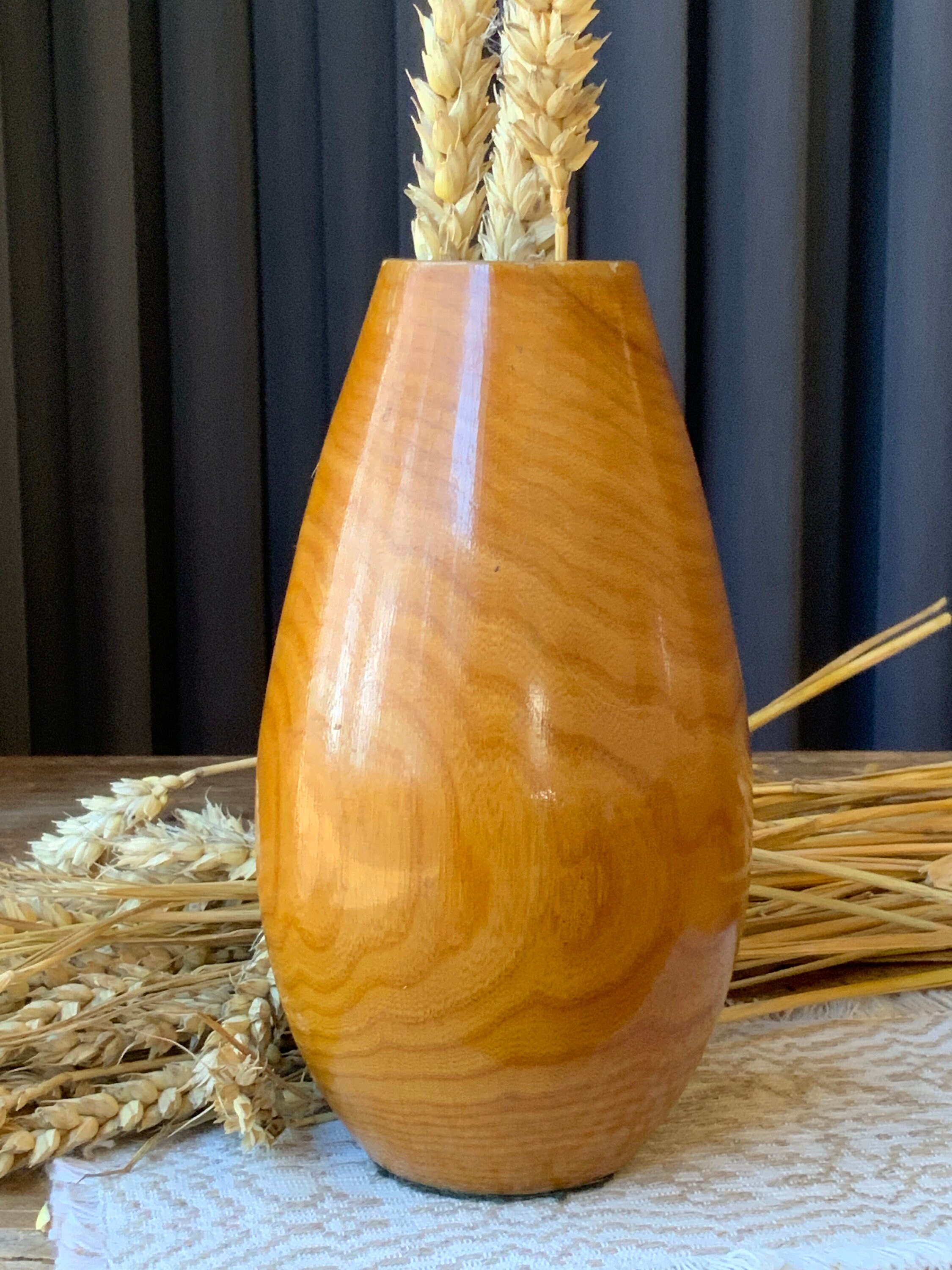Vintage Wooden Vase Hand Turned Vase Home Decor Wooden - Etsy