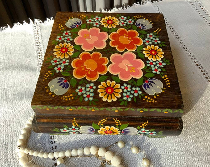 Wood Box With Rectangular Trinket Box With Lid Jewelry Storage Rustic ...