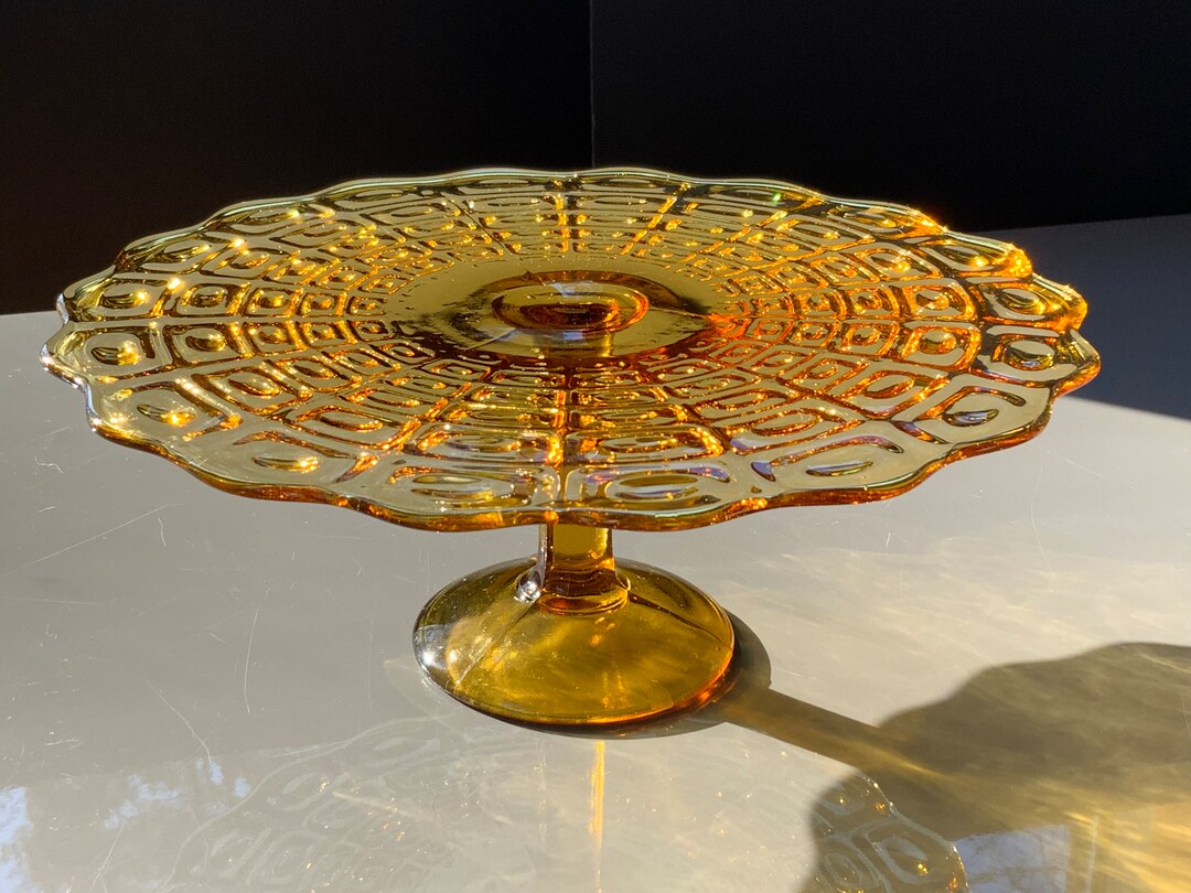 Amber Glass-footed Flat Dish in Perfect Condition Ideal for a Wedding ...