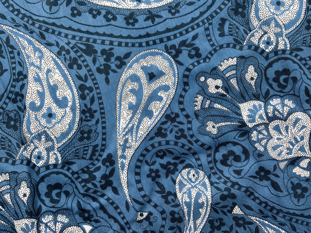 Blue-white Cotton, Cotton Fabric, Tissue Multi-color, Soviet, Fabric ...