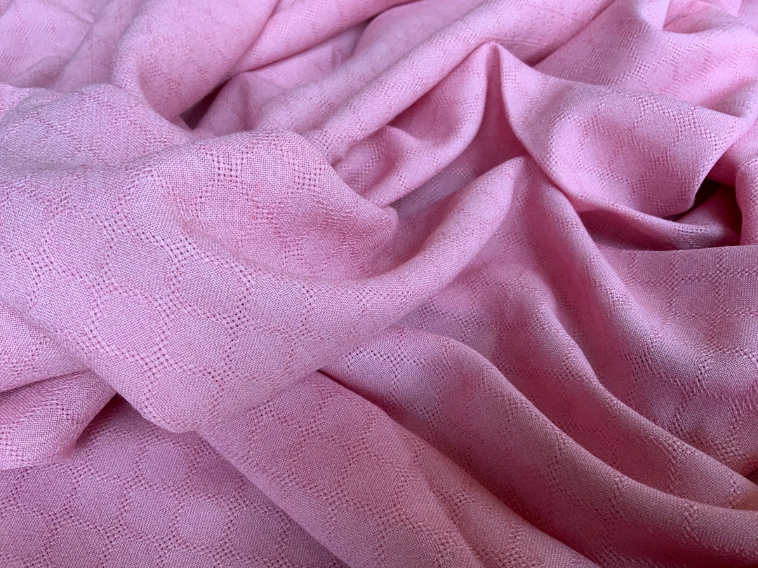 Vintage Fabric Tissue Pink Color, Soviet Fabric, Vintage Craft Fabric ...