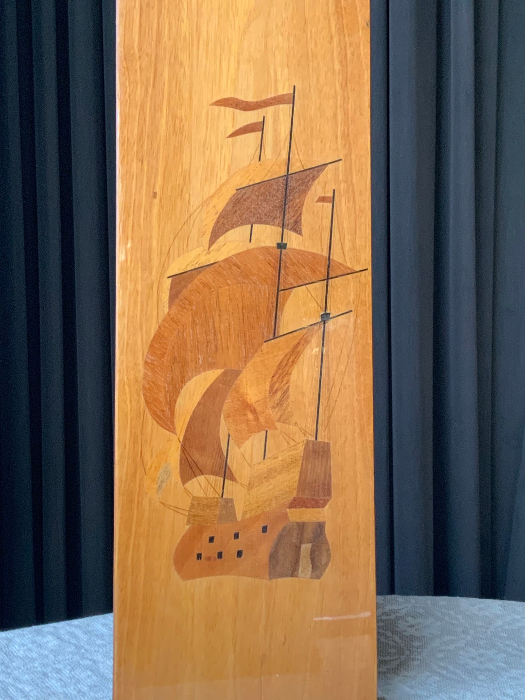 Vintage Wooden Plaque Wall Decoration Marquetry WOODEN PLAQUE Vintage ...