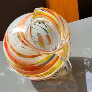 Big COLOR GLASS PITCHER Vintage, Multi Color Glass Pitcher 1.6L ...