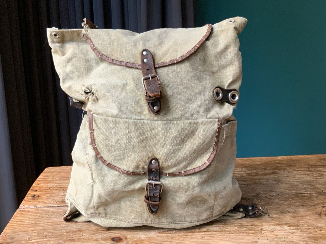 Small Military Backpack Vintage Army Rucksack Canvas Bag - Etsy