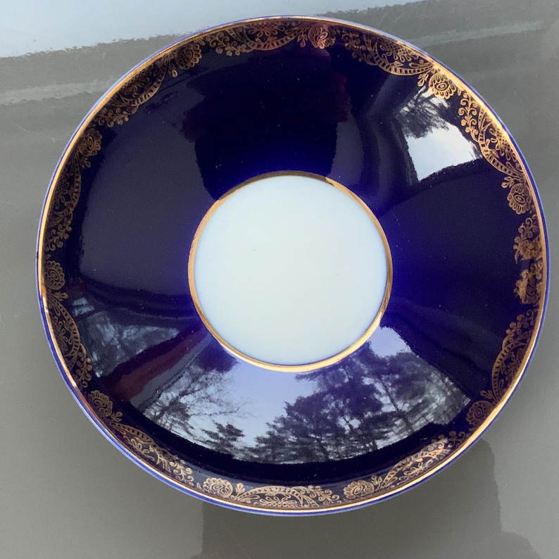 Vintage Lomonosov Porcelain Trio: Cobalt Blue Sugar Bowl, Creamer, Cup ...