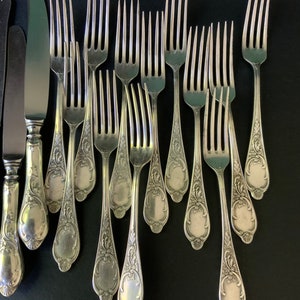 24 X Alpaca Forks and Knives Antique Flatware, Stainless Cutlery, From ...