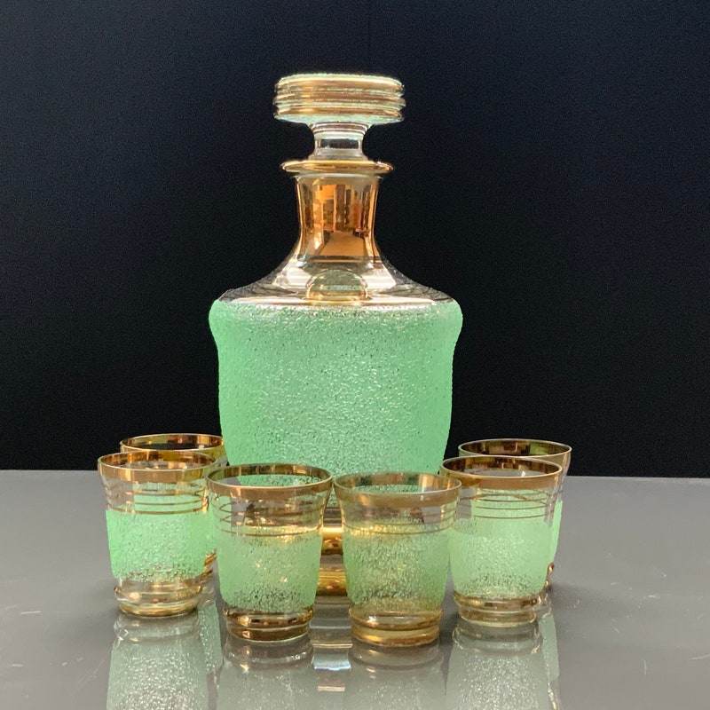 Green Glassware Decanter - Etsy