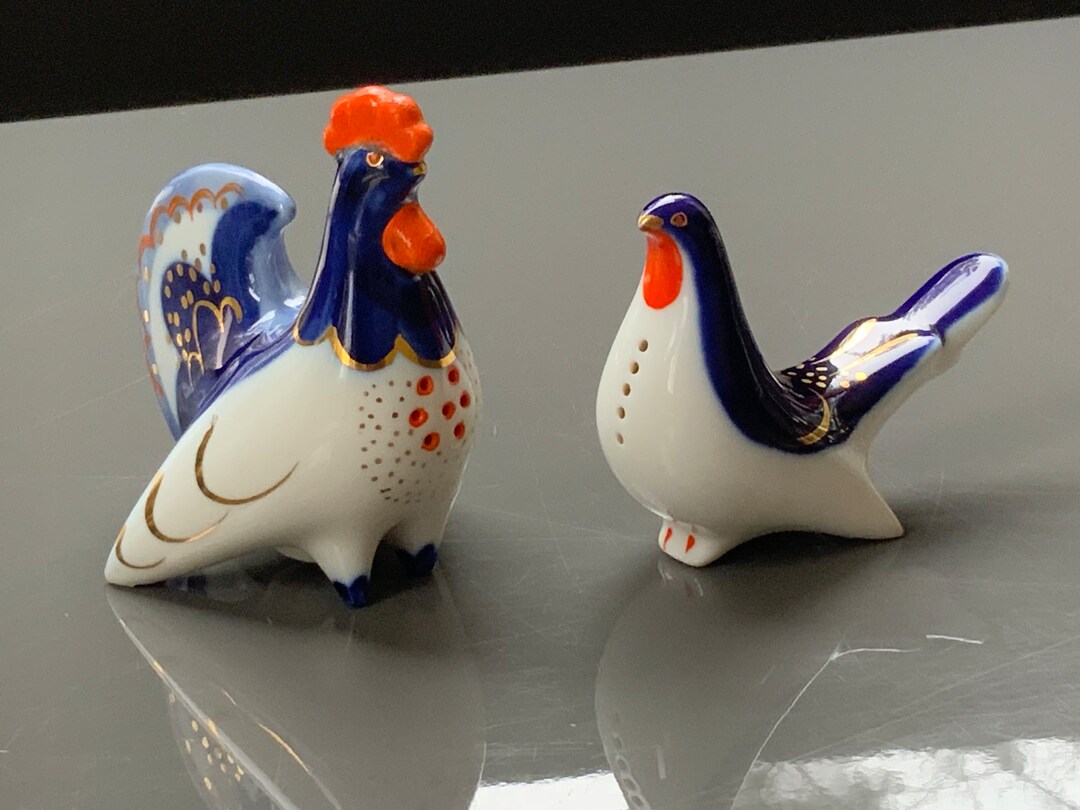 LFZ Lomonosov Cobalt Blue Turkey and Bird Salt and Pepper Shakers Blue ...