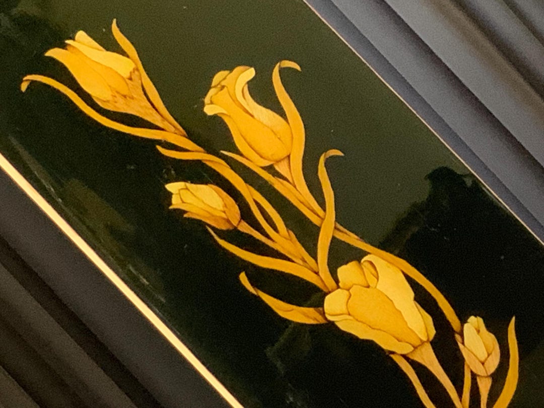 Vintage Marquetry Flower Plaque: Hand-cut Wood Inlay Wall Decor - Etsy