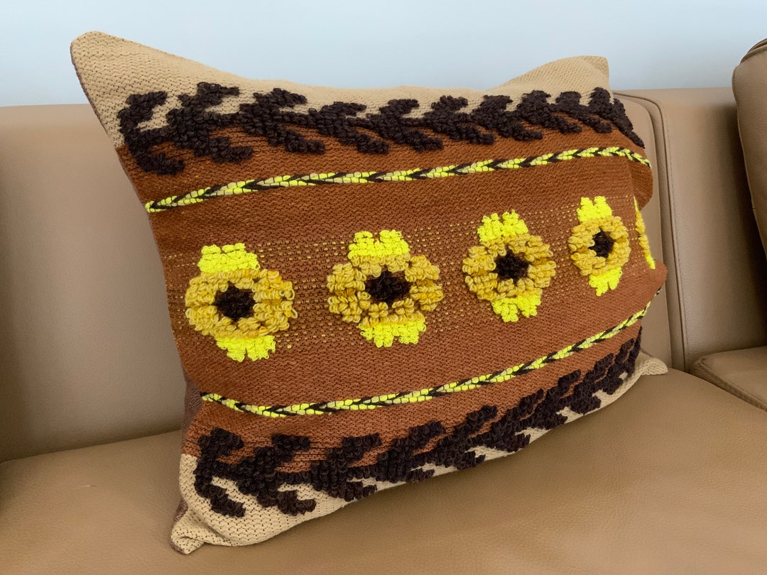 Vintage NOS Soviet Period Linen and Wool Woven Decorative Pillowcase ...