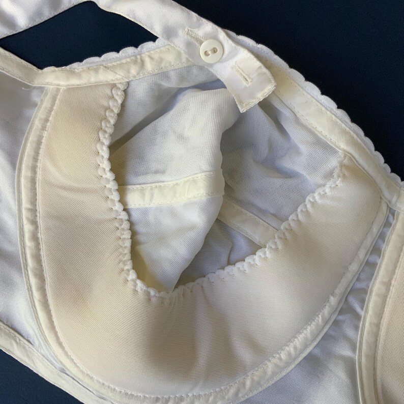 Vintage 70s Bullet Bra, White Satin Cotton Lingerie, USSR, Size B-C - Etsy