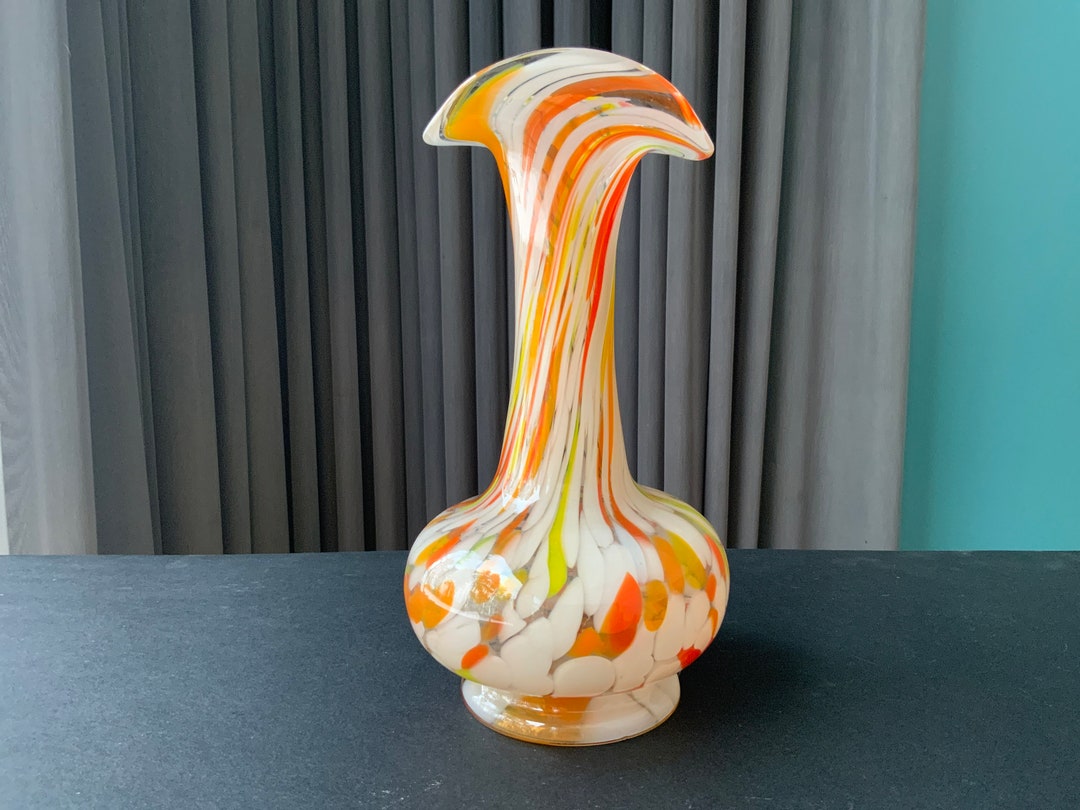 Multi-color Glass Vase Vintage, Color Glass Vase, Vintage Interior ...