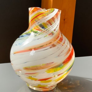 Big COLOR GLASS PITCHER Vintage, Multi Color Glass Pitcher 1.6L ...