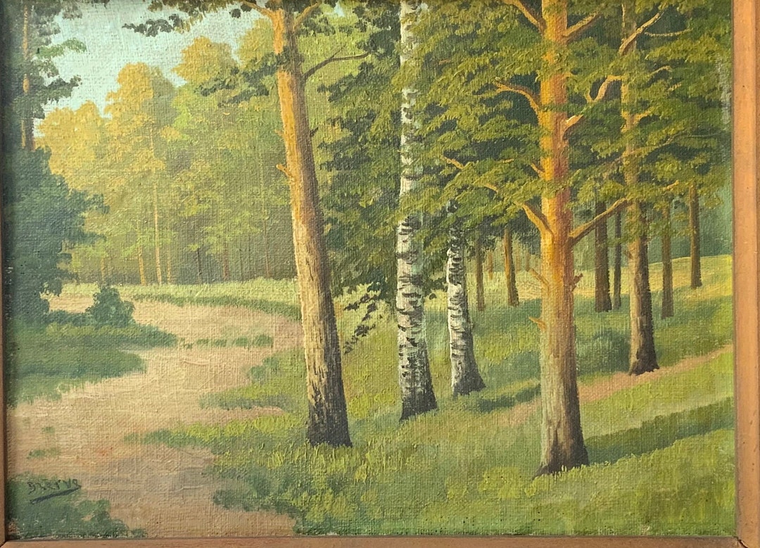 Signed Forest Oil Painting: Summer Landscape, 80s Art - Etsy