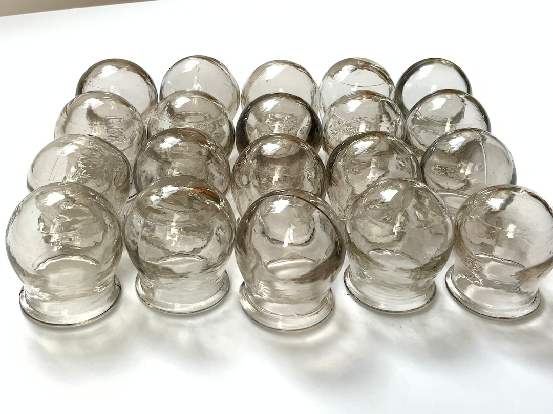 Medical Fire Cupping Jars Set of 20 Clear-beige Vintage Medical Glass ...