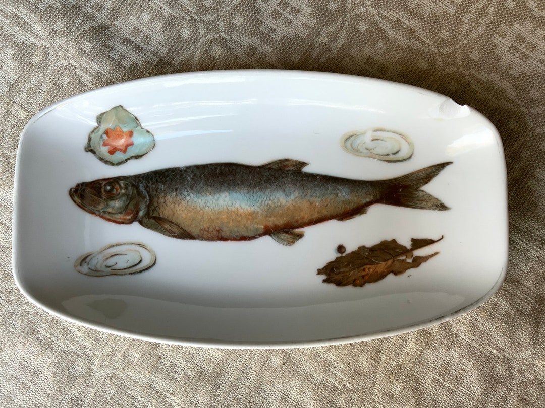 Edelstein Bavaria Fish Plate Antiques the 1900s, Porcelain Plate Dish ...