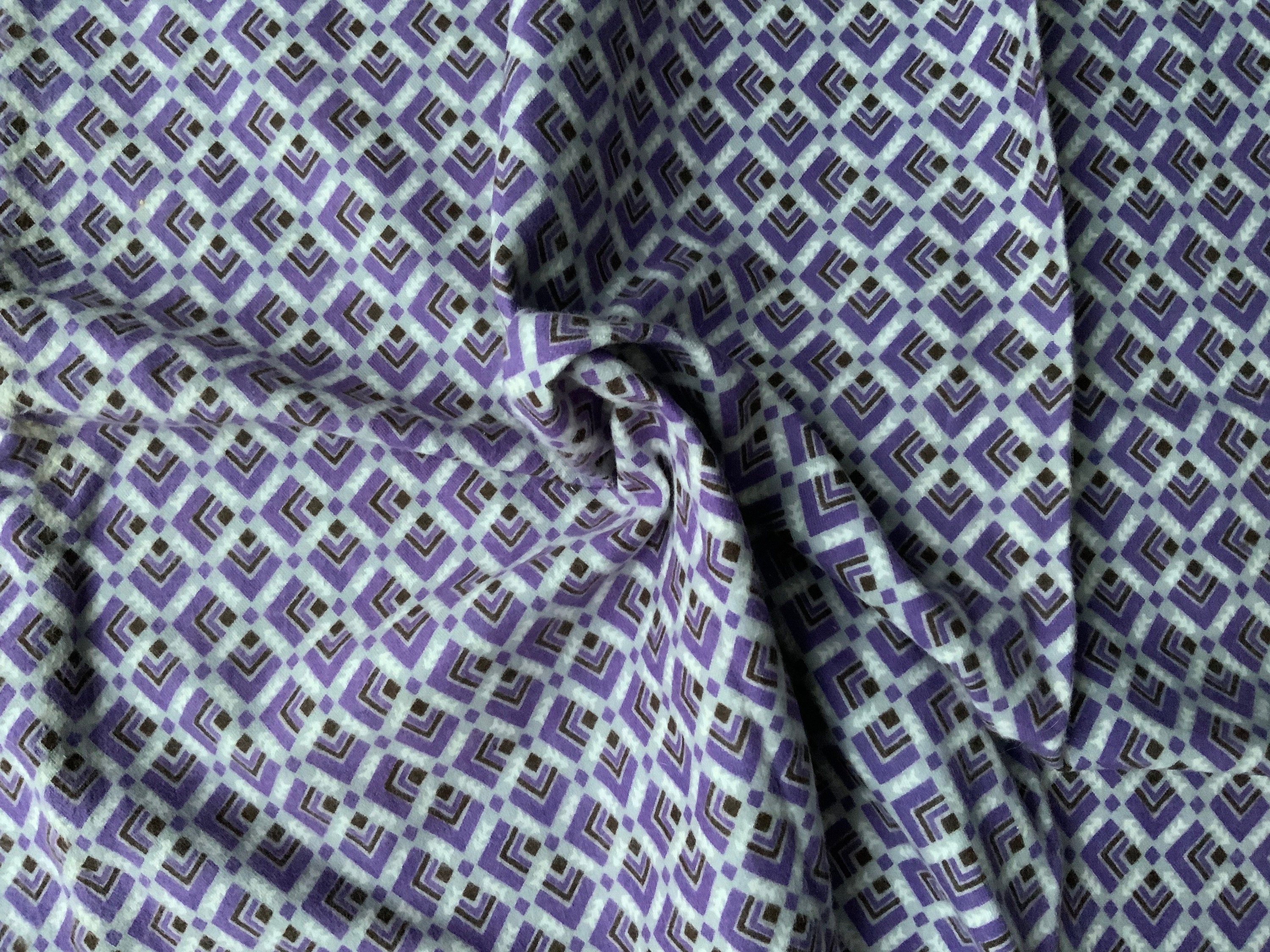 Algodón vintage tela de franela tejido multicolor ropa de | Etsy