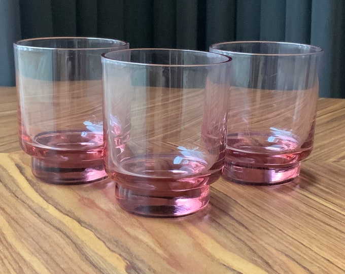 Vintage Soviet Vintage Purple-pink Glasses, Set of 3 Vintage Soviet ...