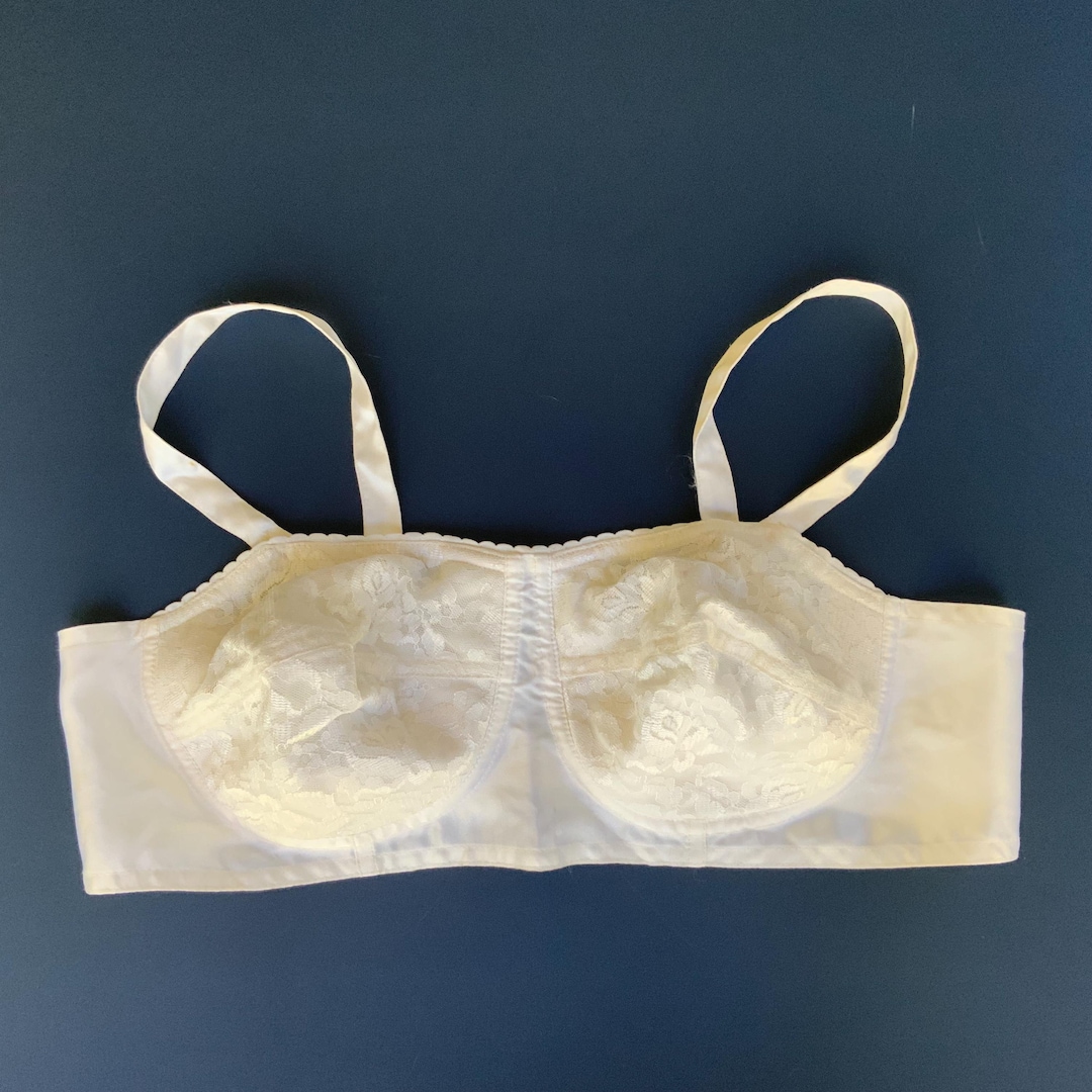 Vintage 70s Bullet Bra, White Satin Cotton Lingerie, USSR, Size B-C - Etsy